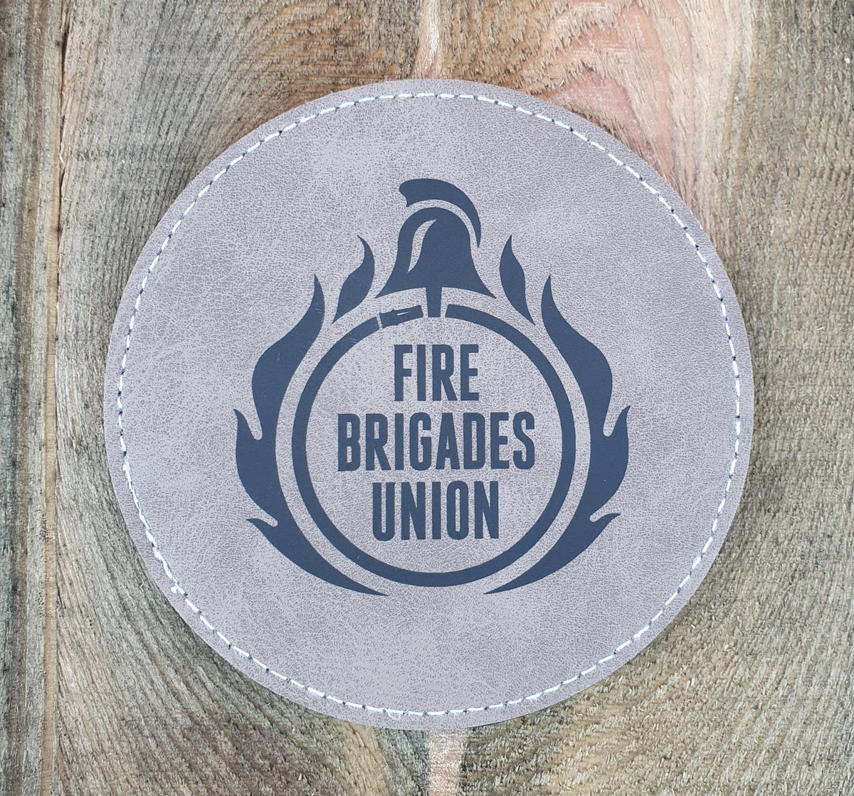 FBU PU LEATHER EFFECT COASTER ROUND – Fire Brigades Union